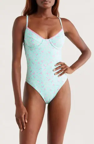 KULANI KINIS Double Ruffle Underwire One-piece Swimsuit - Mint Macaron
