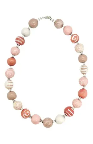 KAZURI Ceramic Beaded Necklace - Multi
