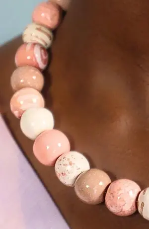 KAZURI Ceramic Beaded Necklace - Multi