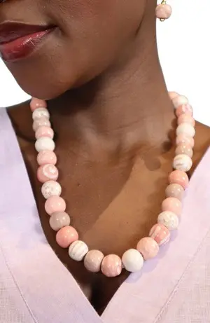 KAZURI Ceramic Beaded Necklace - Multi