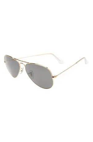 Ray-ban 58mm Evolve Photochromic Aviator Sunglasses - Gold/black