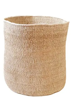 INDEGO AFRICA Tall Banana Leaf Floor Basket - Natural