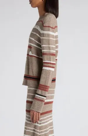 Bottega Veneta Venice Intarsia Linen & Cotton Mélange Sweater - Maple/ Chalk