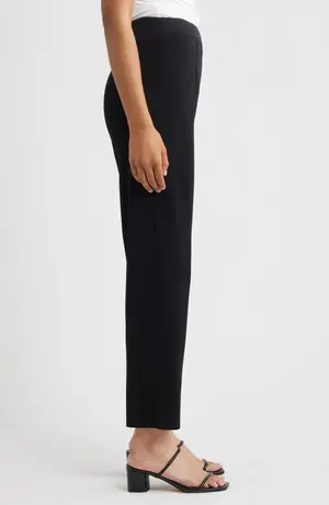 Misook Nancy Straight Leg Knit Trousers - Black