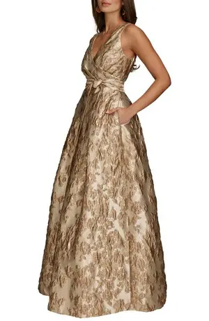Donna Karan New York Metallic Jacquard Ballgown