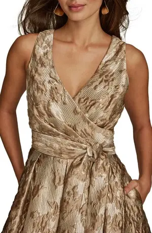 Donna Karan New York Metallic Jacquard Ballgown