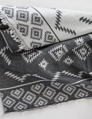 OLIVE & LINEN Turkish Cotton Hand Towel Bundles - Black
