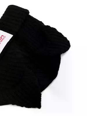 CHARLES JEFFREY Bear Ribbed-knit Beanie