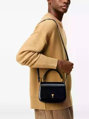 AMI Paris Glazed Leather Handle Bag