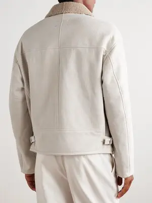 Brunello Cucinelli Slim-fit Ribbed Shearling Jacket