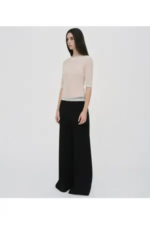 Rosetta Getty Cropped Sleeve Sheer T-shirt