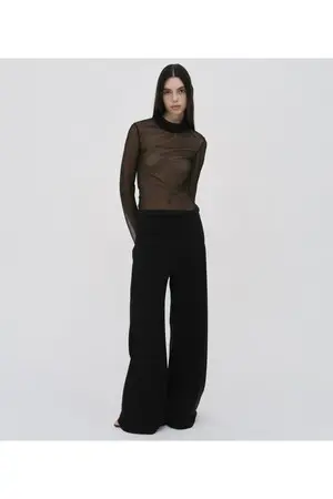 Rosetta Getty Turtleneck Sheer Jersey T-shirt
