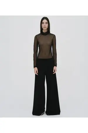 Rosetta Getty Turtleneck Sheer Jersey T-shirt