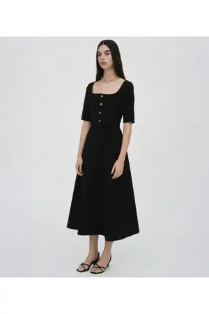 Rosetta Getty Fitted Button-front Dress