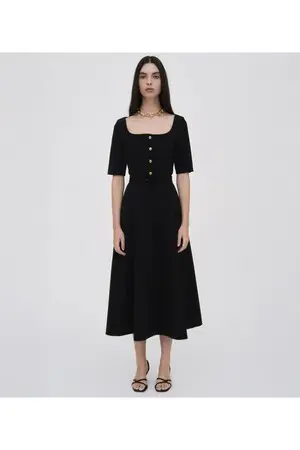 Rosetta Getty Fitted Button-front Dress