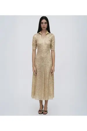 Rosetta Getty Zip-up Midi Turtleneck Dress
