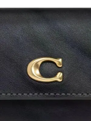 COACH Essential Logo-plaque Leather Card Holder - Black