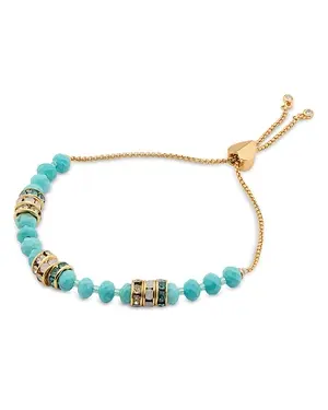 Kate Spade New York Mixed Stone Beaded Slider Bracelet Blue/gold