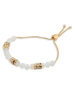 Kate Spade New York Mixed Stone Beaded Slider Bracelet White/gold