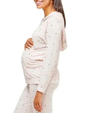 NOM MATERNITY Simone Maternity Hoodie - Dots