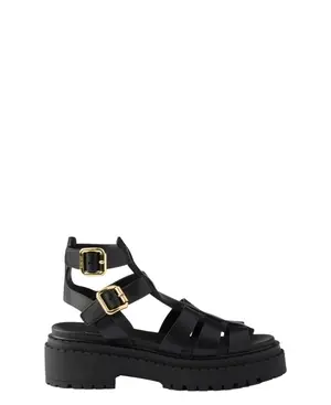 Prada Leather Strappy Sandals - Black