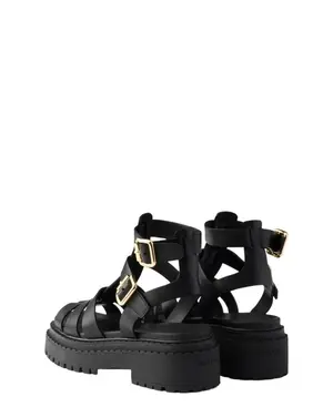 Prada Leather Strappy Sandals - Black