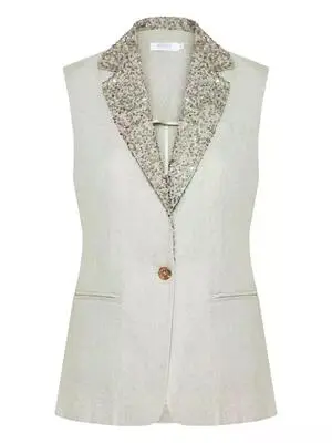 BARBA NAPOLI Collar-embellished Waistcoat - Grey