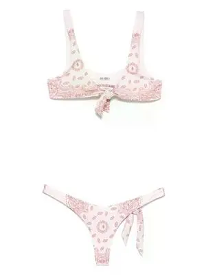 Attico Paisley-print Bikini - Pink