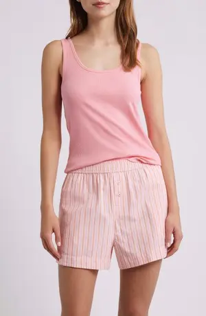 OPEN EDIT Rib Tank - Pink Flamingo