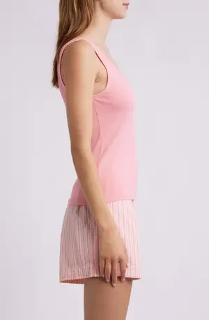 OPEN EDIT Rib Tank - Pink Flamingo