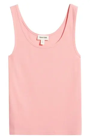 OPEN EDIT Rib Tank - Pink Flamingo