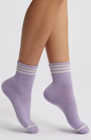 LE BON SHOPPE Girlfriend Stripe Quarter Socks - Iris
