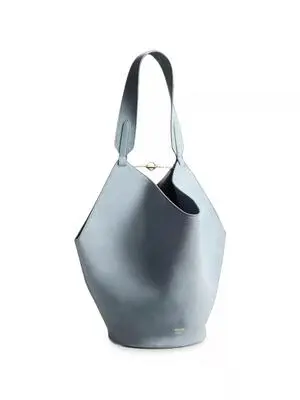 Khaite Small Lotus Tote In Suede - Blue