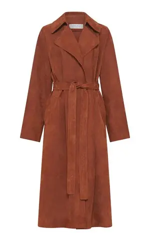 Gabriela Hearst Lyra Oversized Suede Overcoat - Brown