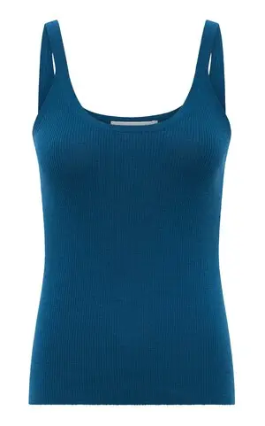 Gabriela Hearst Cinxia Cashmere-Silk Tank Top Blue