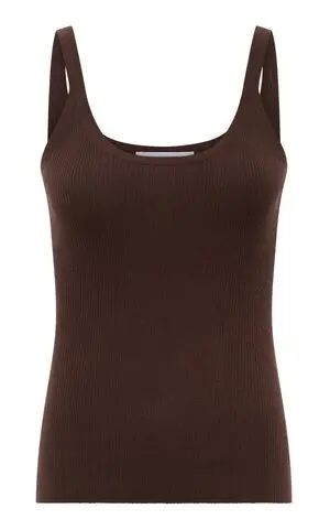 Gabriela Hearst Cinxia Cashmere-Silk Tank Top Brown