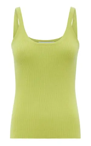 Gabriela Hearst Cinxia Cashmere-Silk Tank Top Yellow