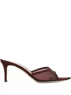 GIANVITO ROSSI 70mm Leather Heeled Mules - Red