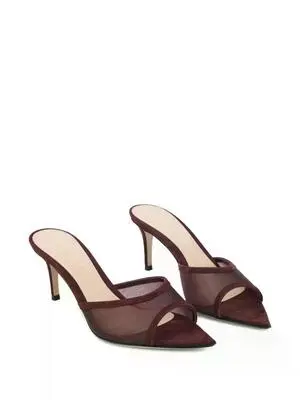 GIANVITO ROSSI 70mm Leather Heeled Mules - Red