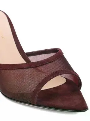 GIANVITO ROSSI 70mm Leather Heeled Mules - Red