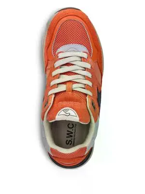 S.W.C STEPNEY WORKERS CLUB Suede-panelled Running Sneakers - Orange