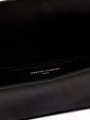 Jennifer Chamandi Embroidered Satin Clutch