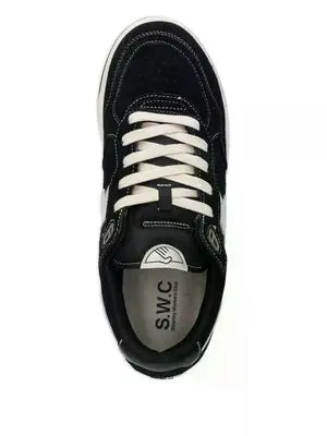 S.W.C STEPNEY WORKERS CLUB Suede Lace-up Sneakers - Black