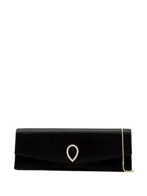 Jennifer Chamandi Satin Clutch With Chain Strap