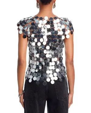 Rabanne Paillette Top - Silver