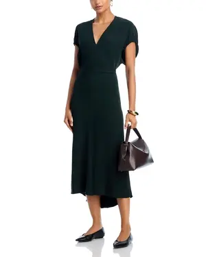 Victoria Beckham Blouson Midi Dress - Dark Pine