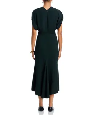 Victoria Beckham Blouson Midi Dress - Dark Pine