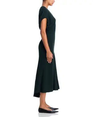 Victoria Beckham Blouson Midi Dress - Dark Pine