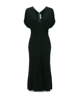 Victoria Beckham Blouson Midi Dress - Dark Pine