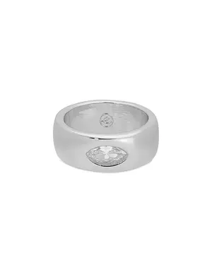 Ettika Treasure Marquise Cut Cubic Zirconia Band Ring - Silver